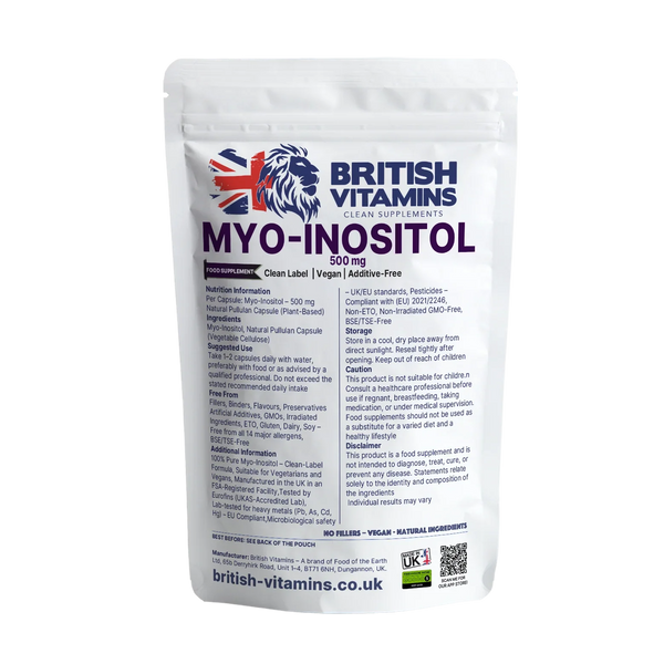 Myo-Inositol 500mg | Clean-Label Vegan Supplement UK